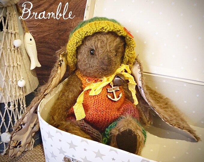 Jointed Mohair Rabbit, Bramble, Artist Teddy Bear, OOAK Bunny, OOAK ...
