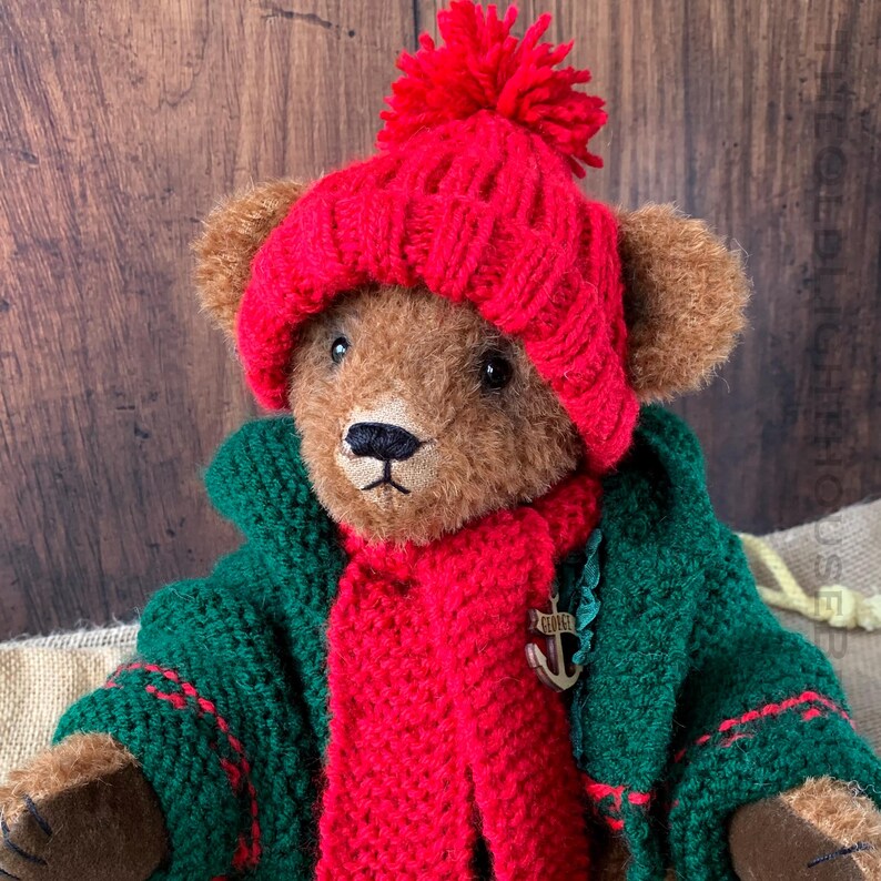 Jointed Mohair Bear, George, Artist Teddy Bear, OOAK Bear, Collectible ...