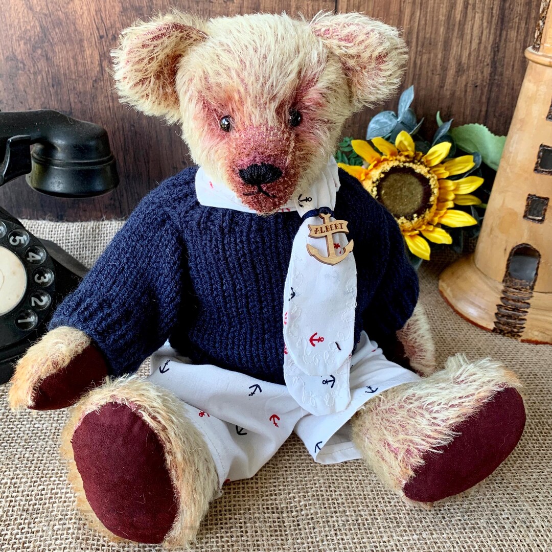 Jointed Mohair Bear, Albert, Artist Teddy Bear, OOAK Bear, Collectible ...
