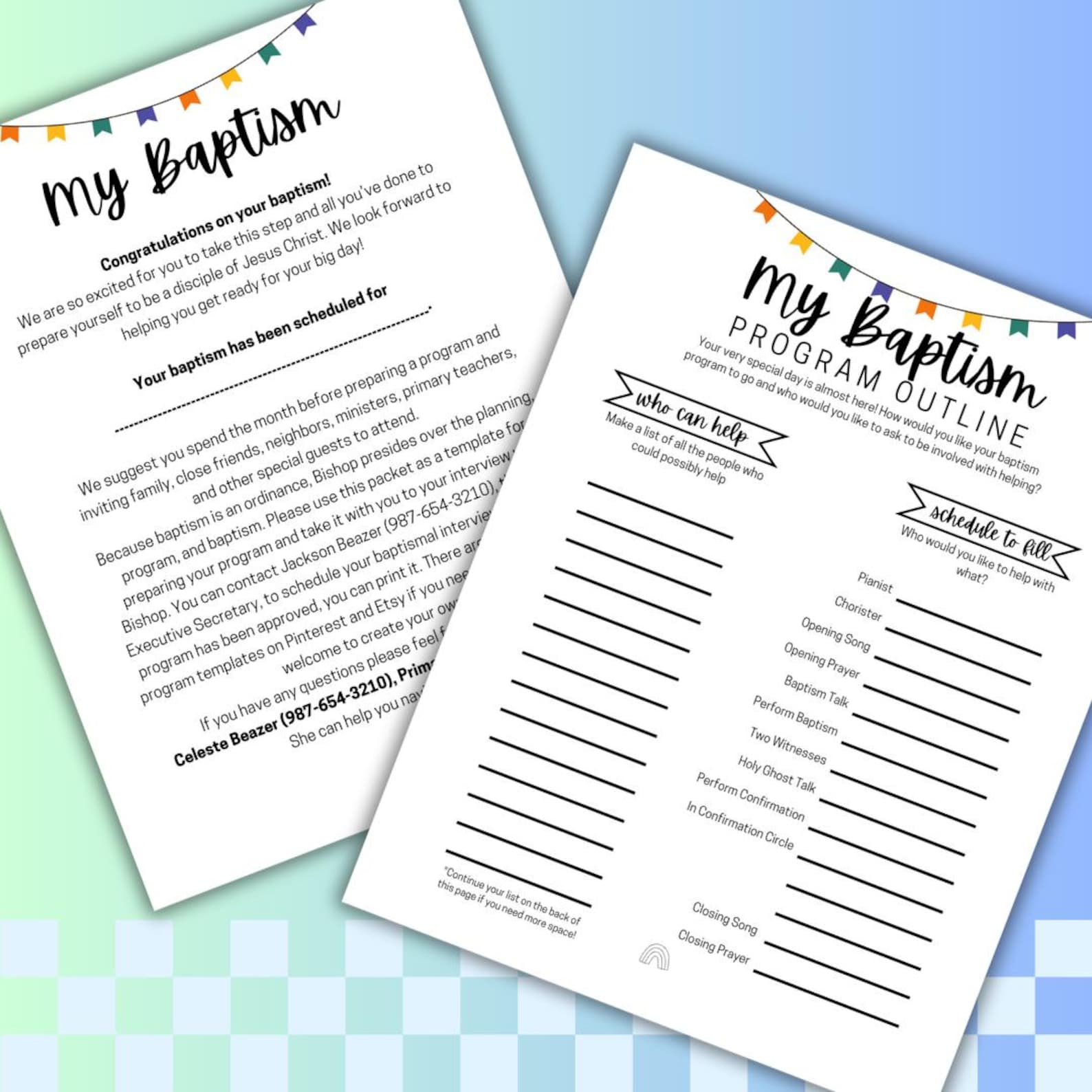 LDS Primary Baptism Packet Prepare for Baptism Program Digital and ...