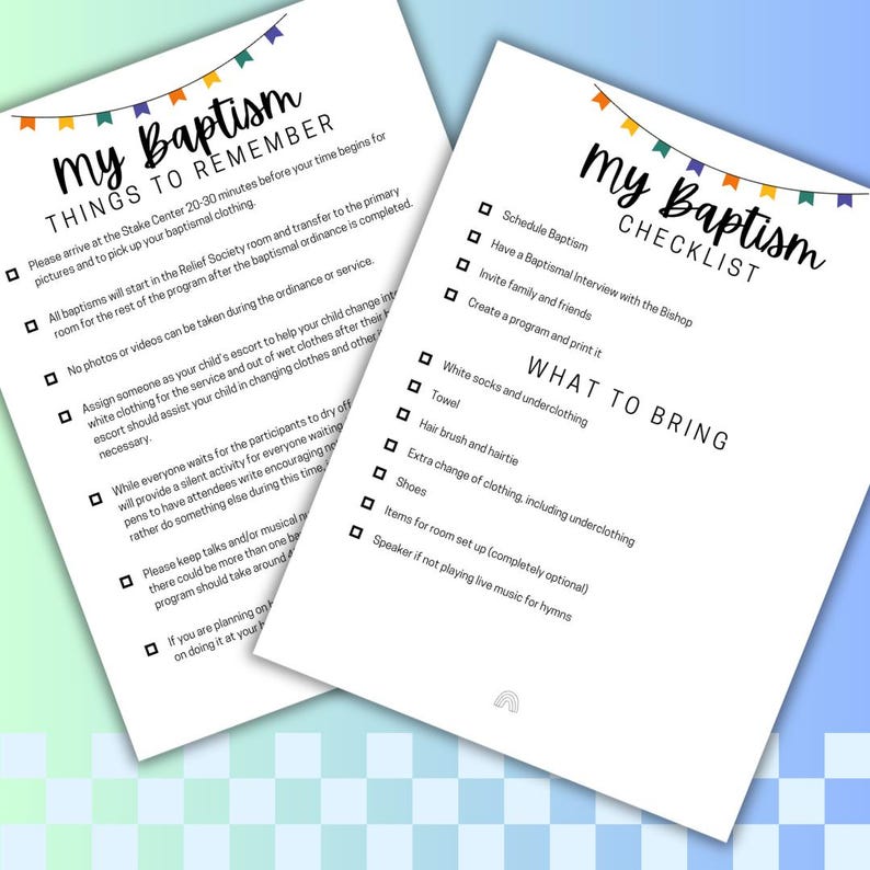 LDS Primary Baptism Packet Prepare for Baptism Program Digital and ...