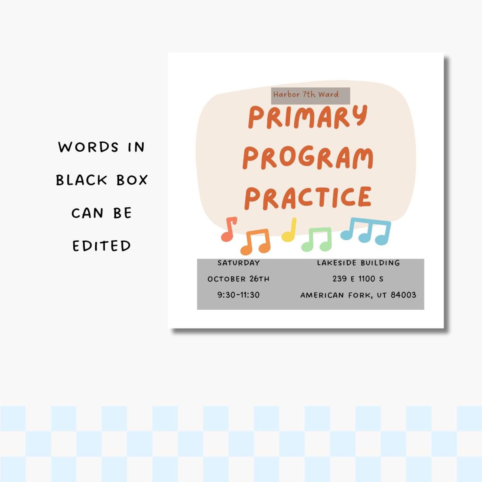 LDS Primary Program Practice Invitation - Etsy