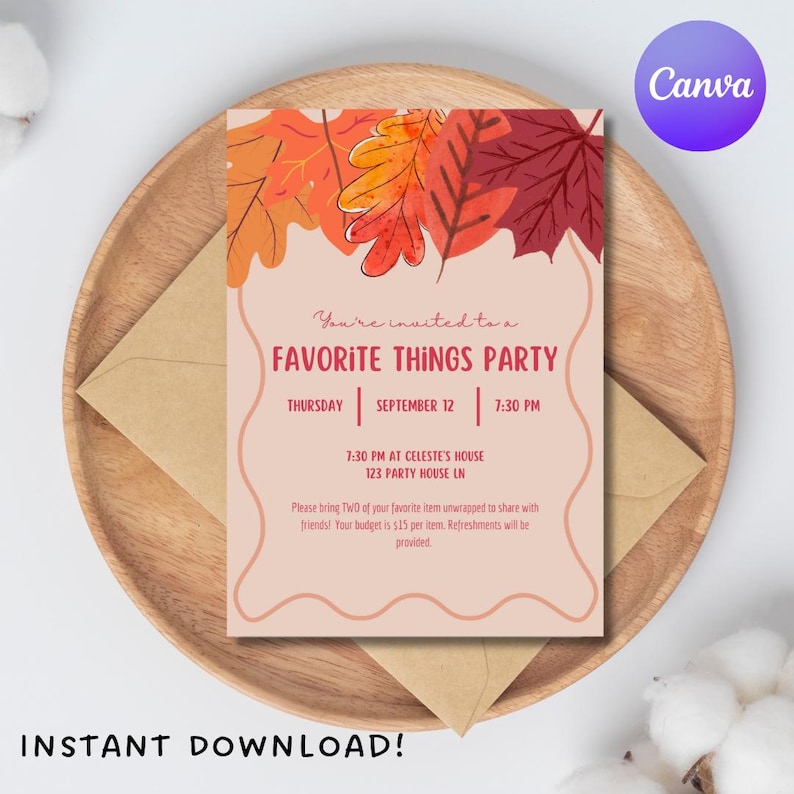 Favorite Things Party Invitation - Etsy