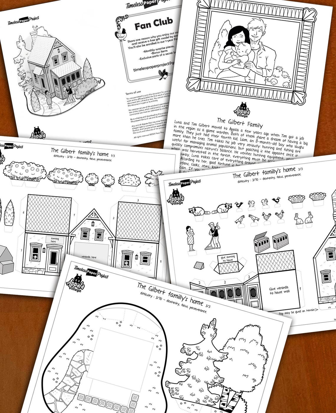 Printable Paper House Templates Kit – Vacation Activity Family Cottage ...