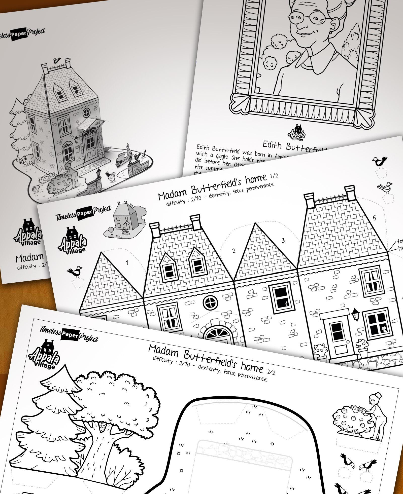 Kid Friendly Printable Cottage Paper House Model Kit – 3D Craft Project ...