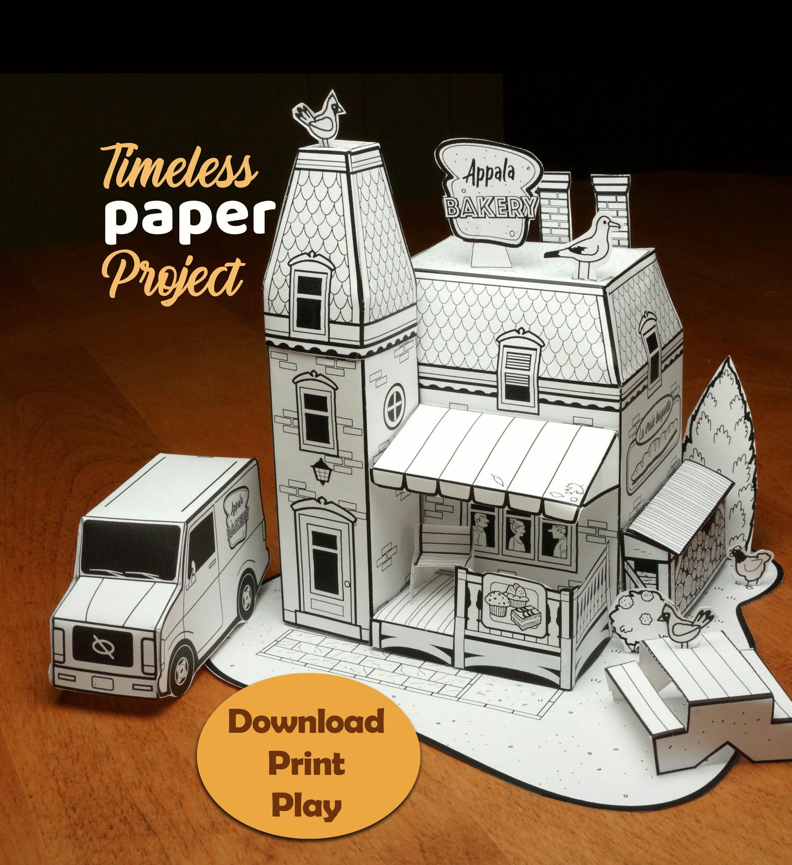 Printable Paper Bakery – DIY 3D Victorian House Model | Timeless Paper ...