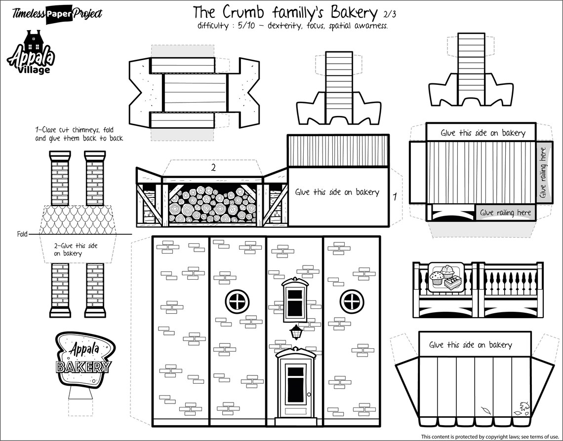Printable Paper Bakery – DIY 3D Victorian House Model | Timeless Paper ...