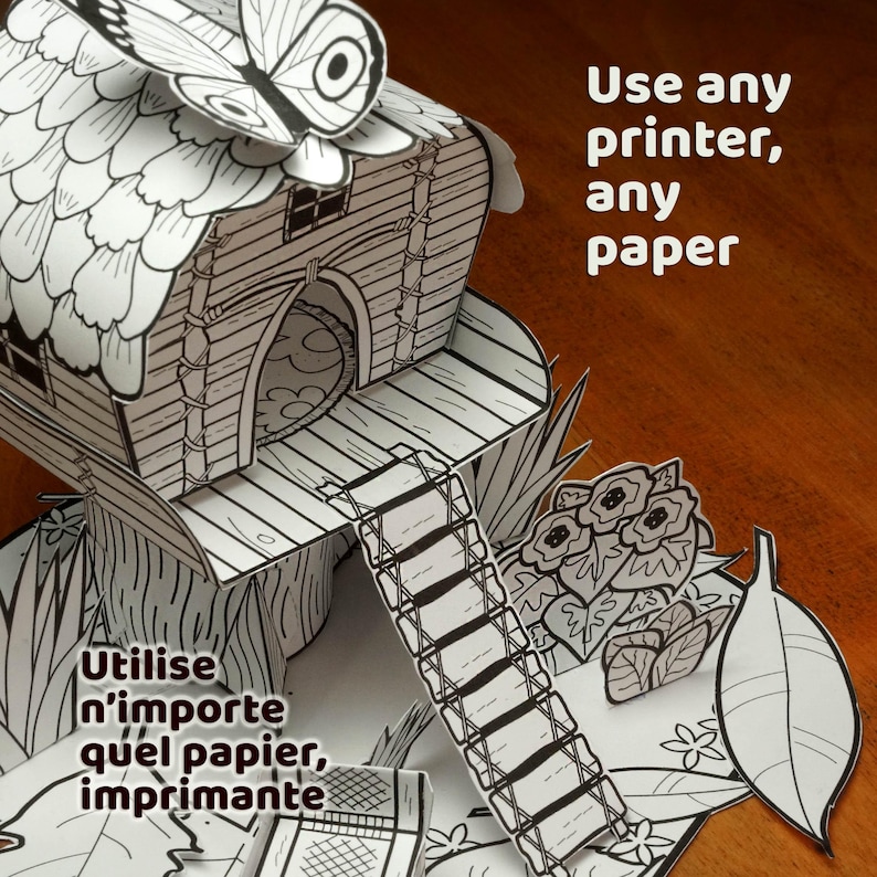 3D Printable Fairy Tree Houses – Paper Craft Activity for Kids Adults ...