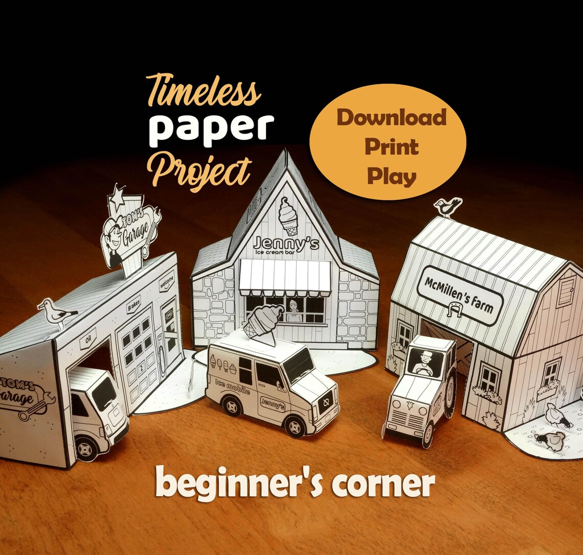 Printable 3D Paper House Model Kit – Family 3d Papercraft, Beginner ...