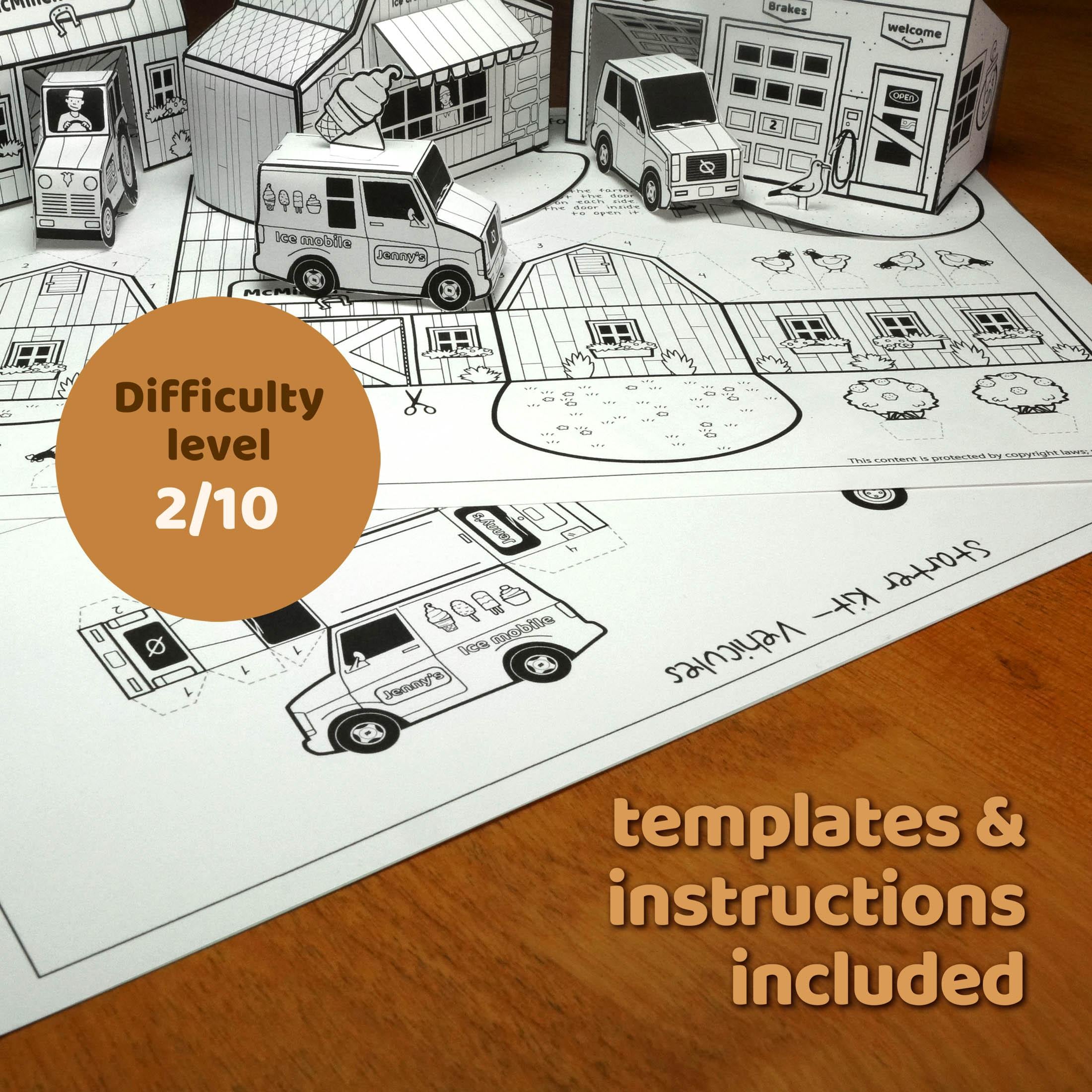 Printable 3D Paper House Model Kit – Family Craft (PDF) - Etsy