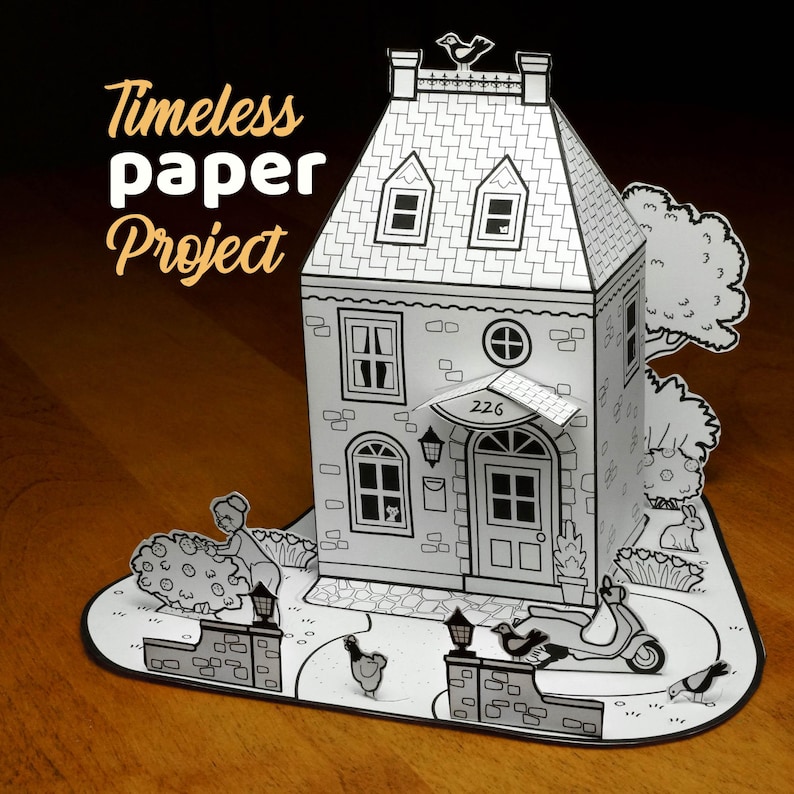 Printable 3D Paper House Model Kit – Family 3d Papercraft, Beginner ...