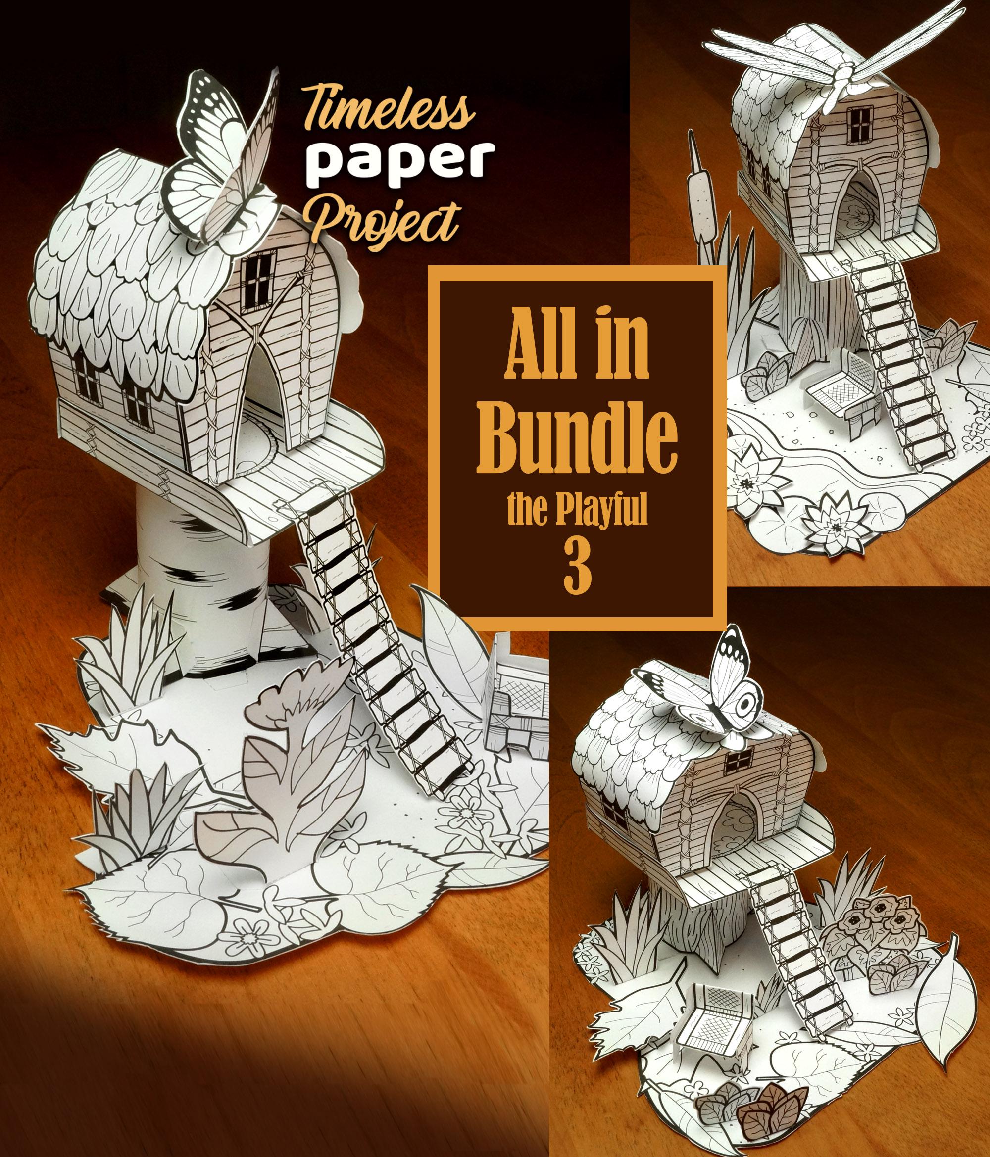 3D Printable Fairy Tree Houses – Paper Craft Activity for Kids Adults ...