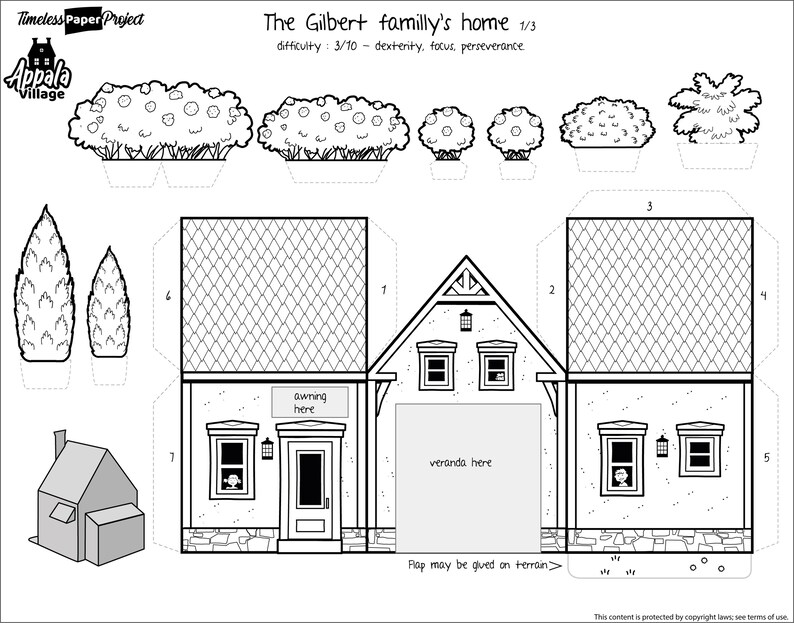 Printable Paper House Model Kit – Family Cottage 3D Craft | Quality ...