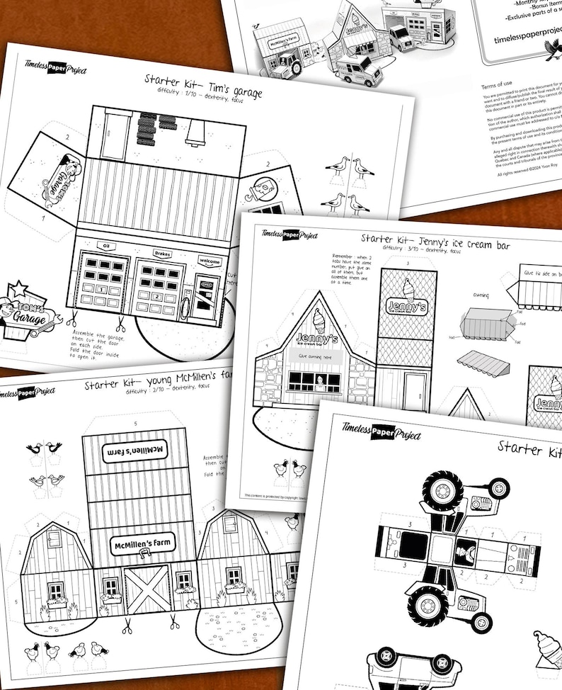 Printable 3D Paper House Model Kit – Family 3d Papercraft, Beginner ...