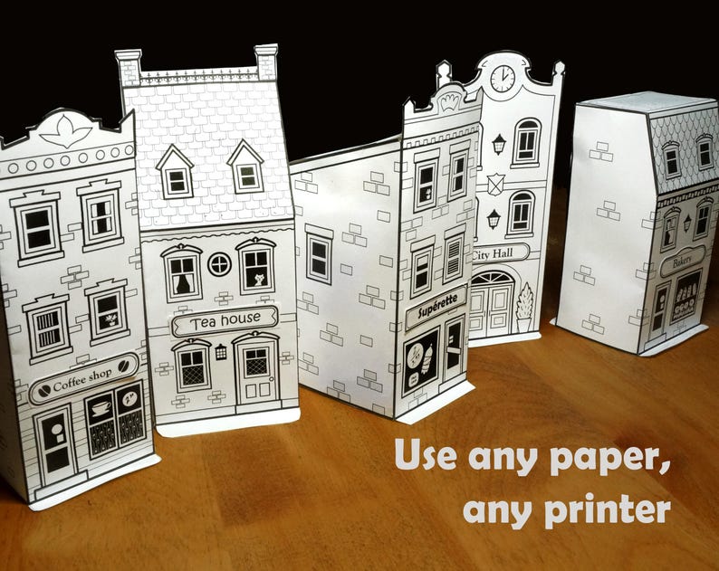 5 Kid-friendly Printable Paper House Bundle | 3D City Craft Kit ...