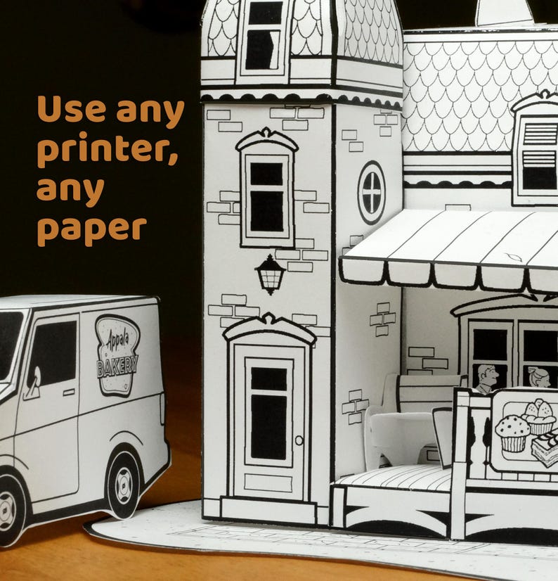 Printable Paper Bakery – DIY 3D Victorian House Model | Timeless Paper ...