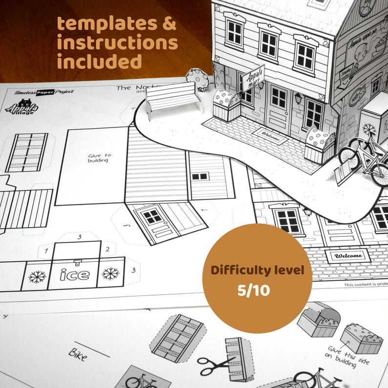 Bundle of Printable Papercraft Stores. Build a Village, Enjoy a ...