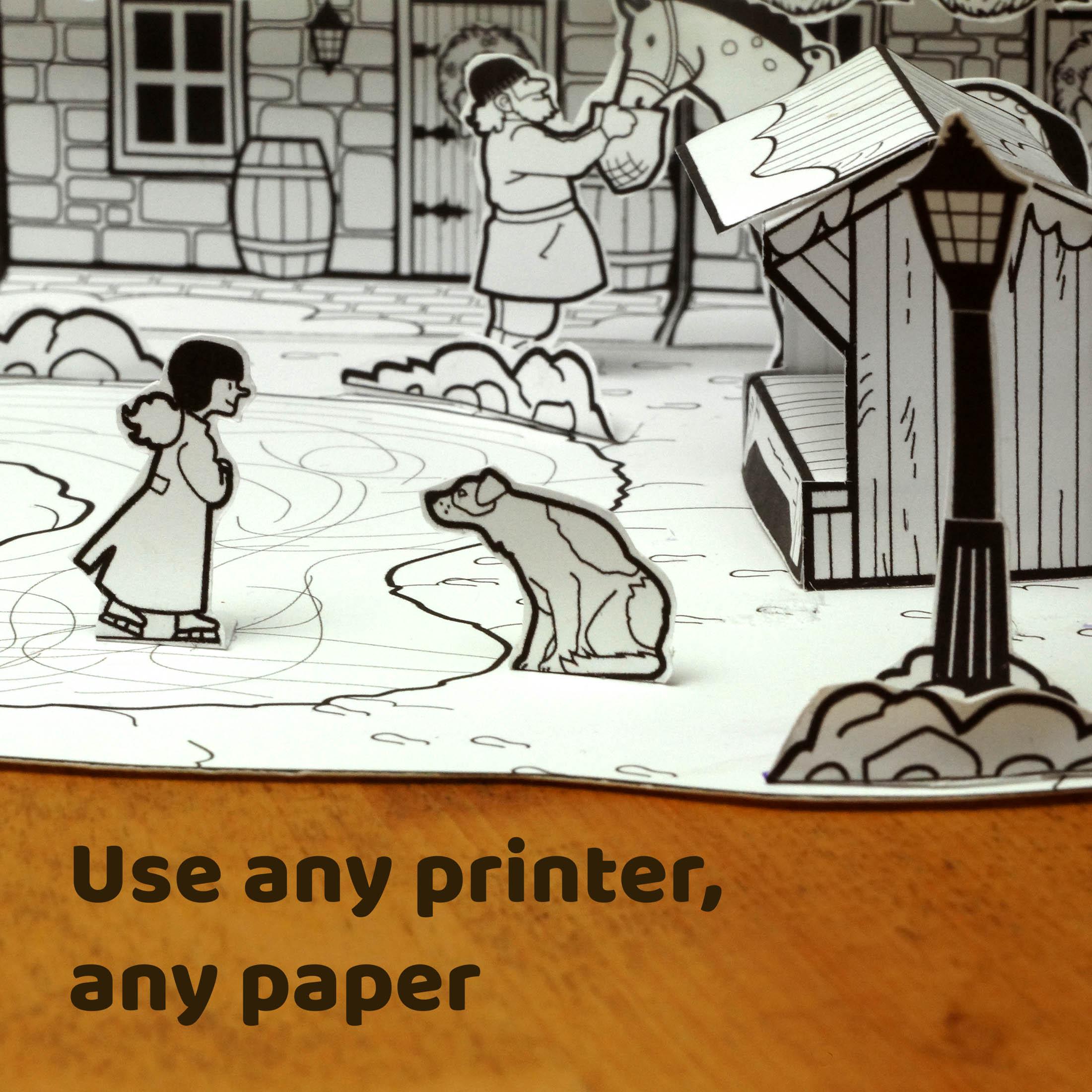 Printable Paper Village, Paper Art, Family Printable Craft, Druckbares ...
