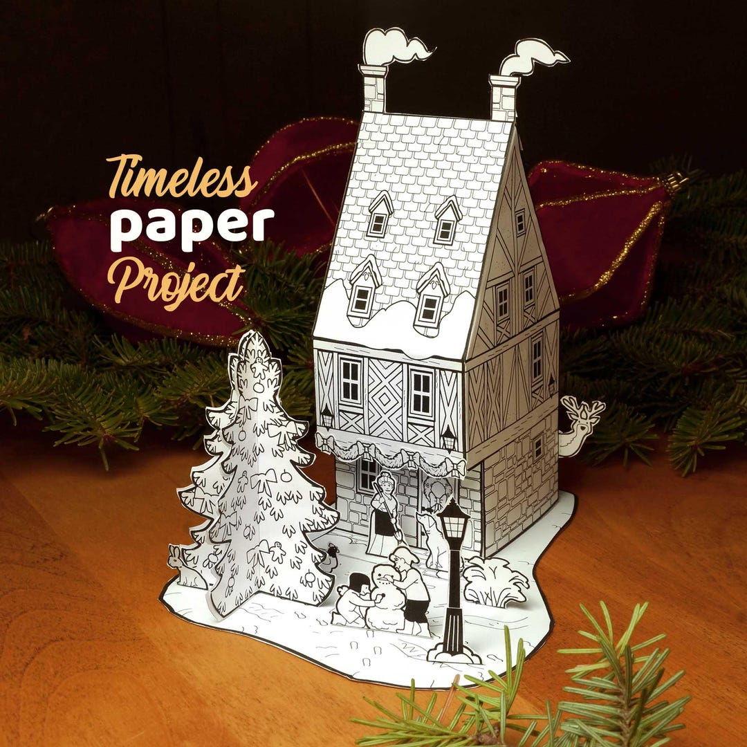 Holidays Paper Houses Papercraft, Diy 3d Christmas Decoration Print - Etsy