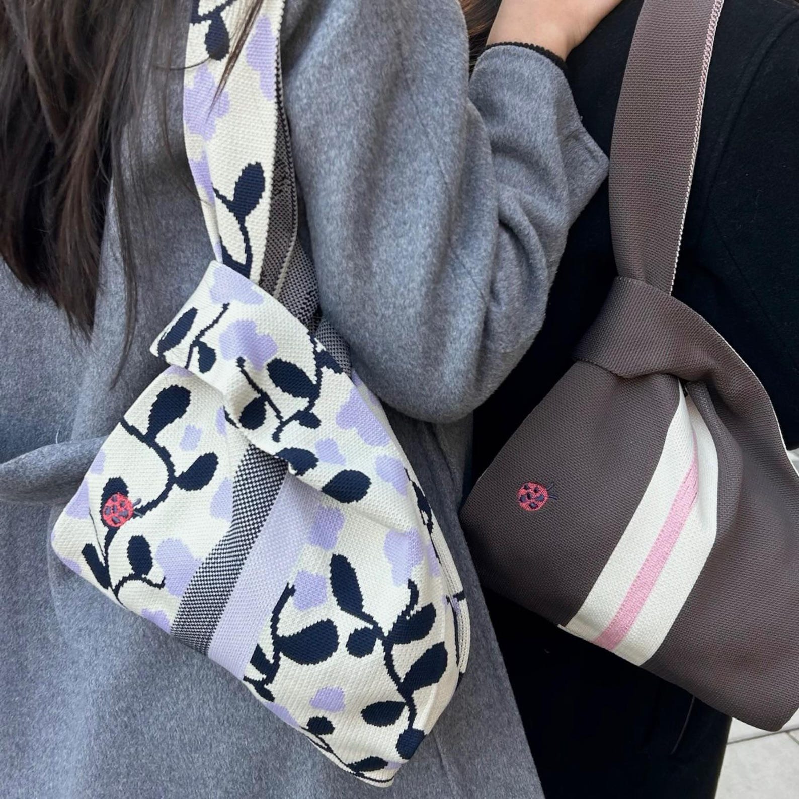 Ting Hopper Shoulder Knot Bags, Knit Bags, Stretchy Soft Fabric Bags ...