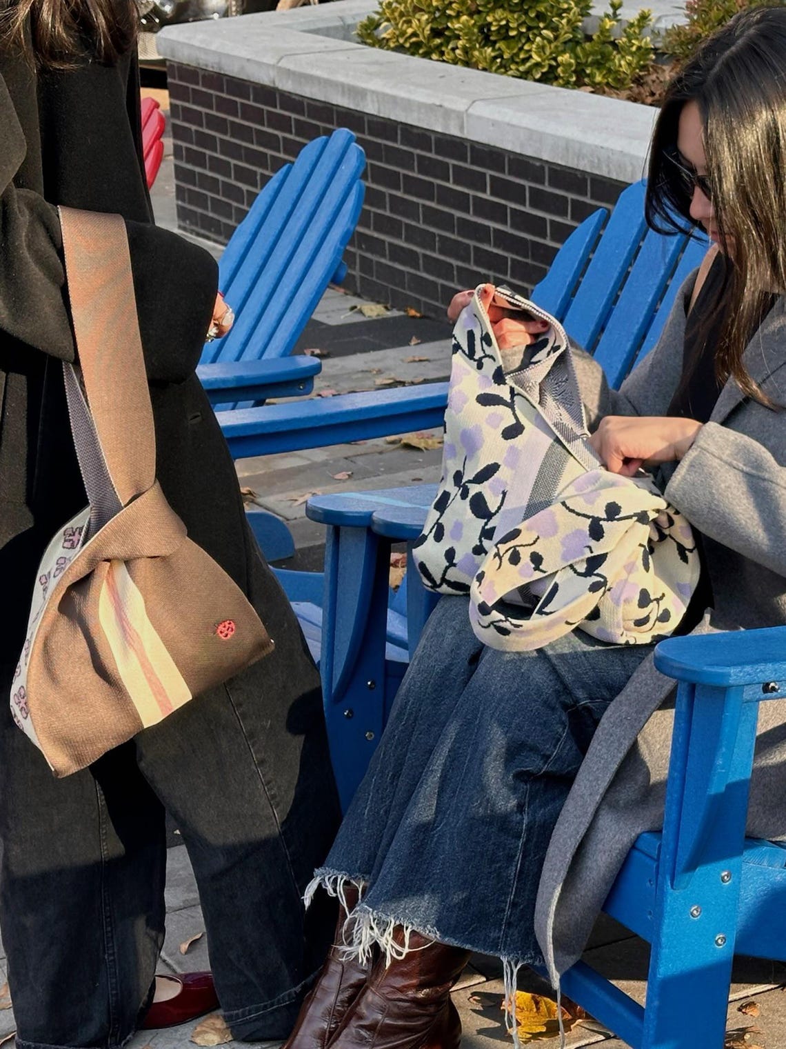 Ting Hopper Shoulder Knot Bags, Knit Bags, Stretchy Soft Fabric Bags ...