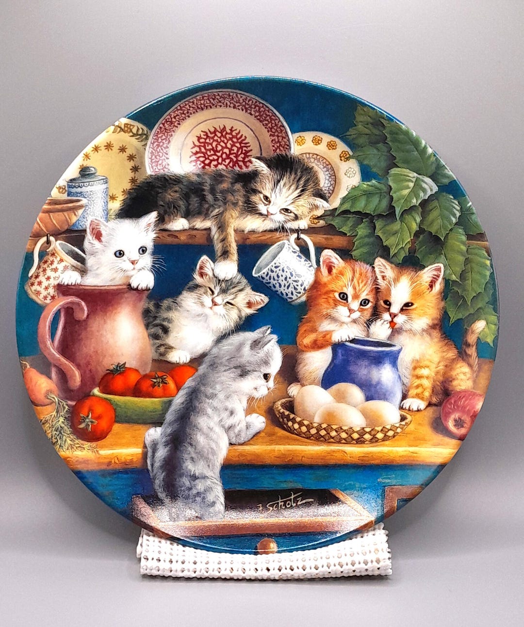 VTG 1998 Kitchen Capers Kitty Plate, Little Rascals Collection ...