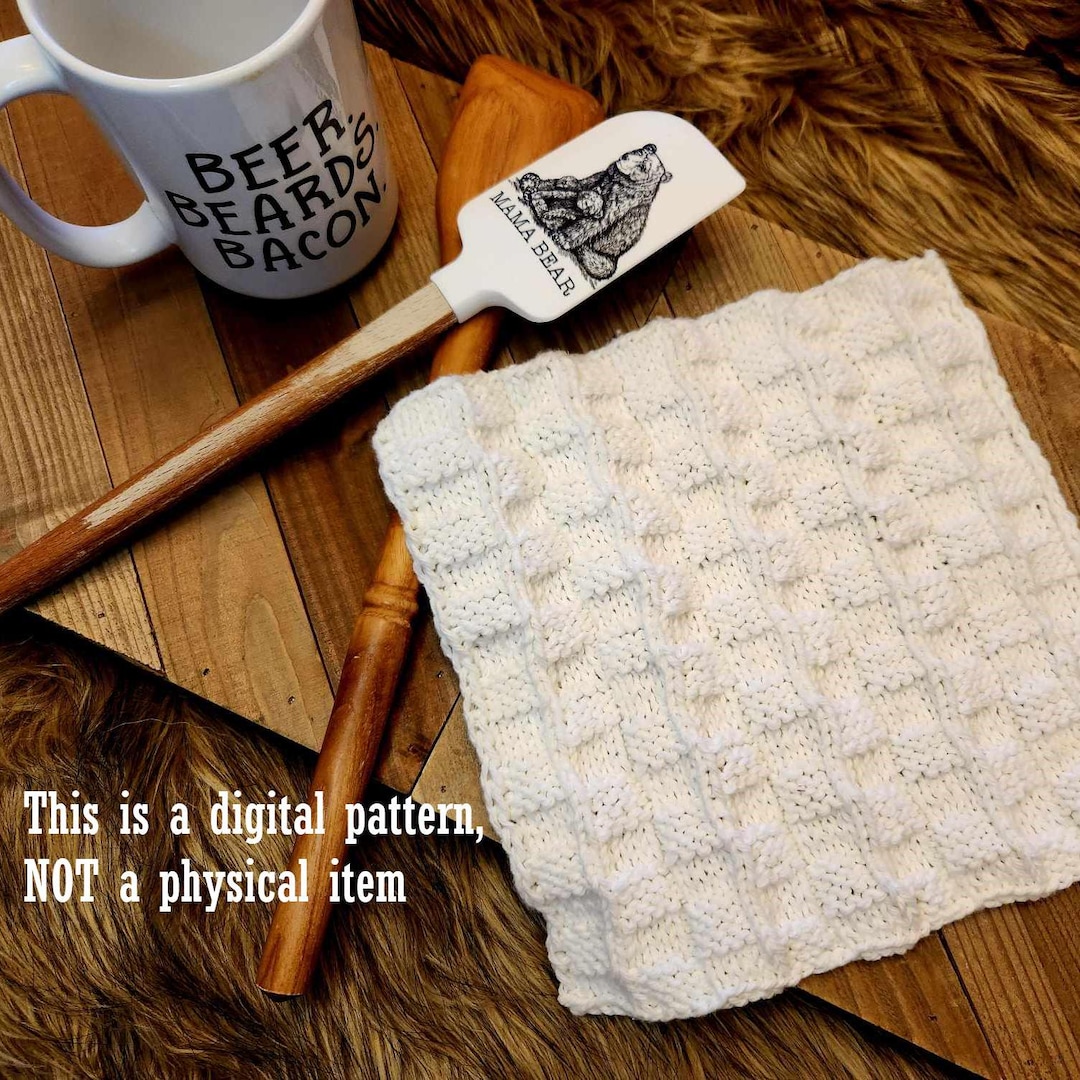 3d Lil Squared Cloth Knitting Pattern, Washcloth, Dishcloth - Etsy