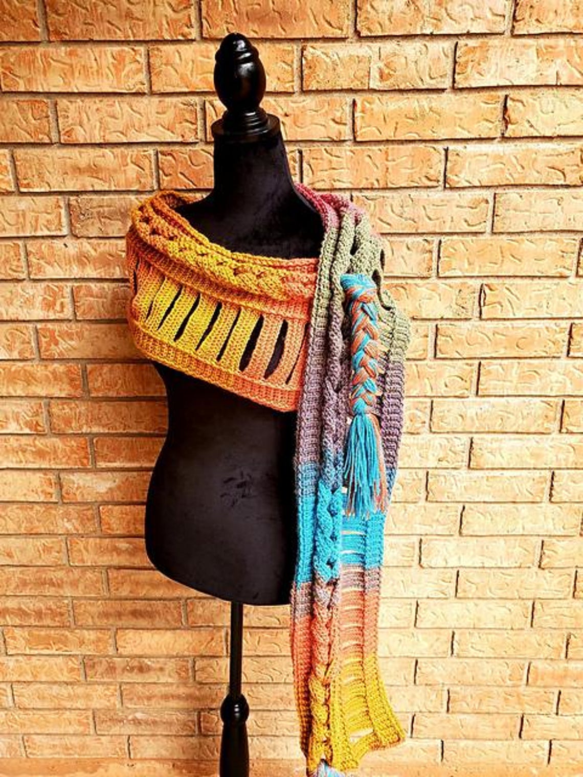 Braided Bones Wrap Crochet Pattern, Shawl, Wrap - Etsy