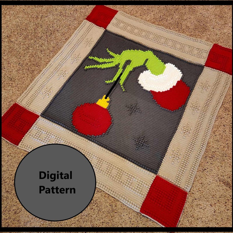 Hand Crochet Grinch Blanket - Etsy