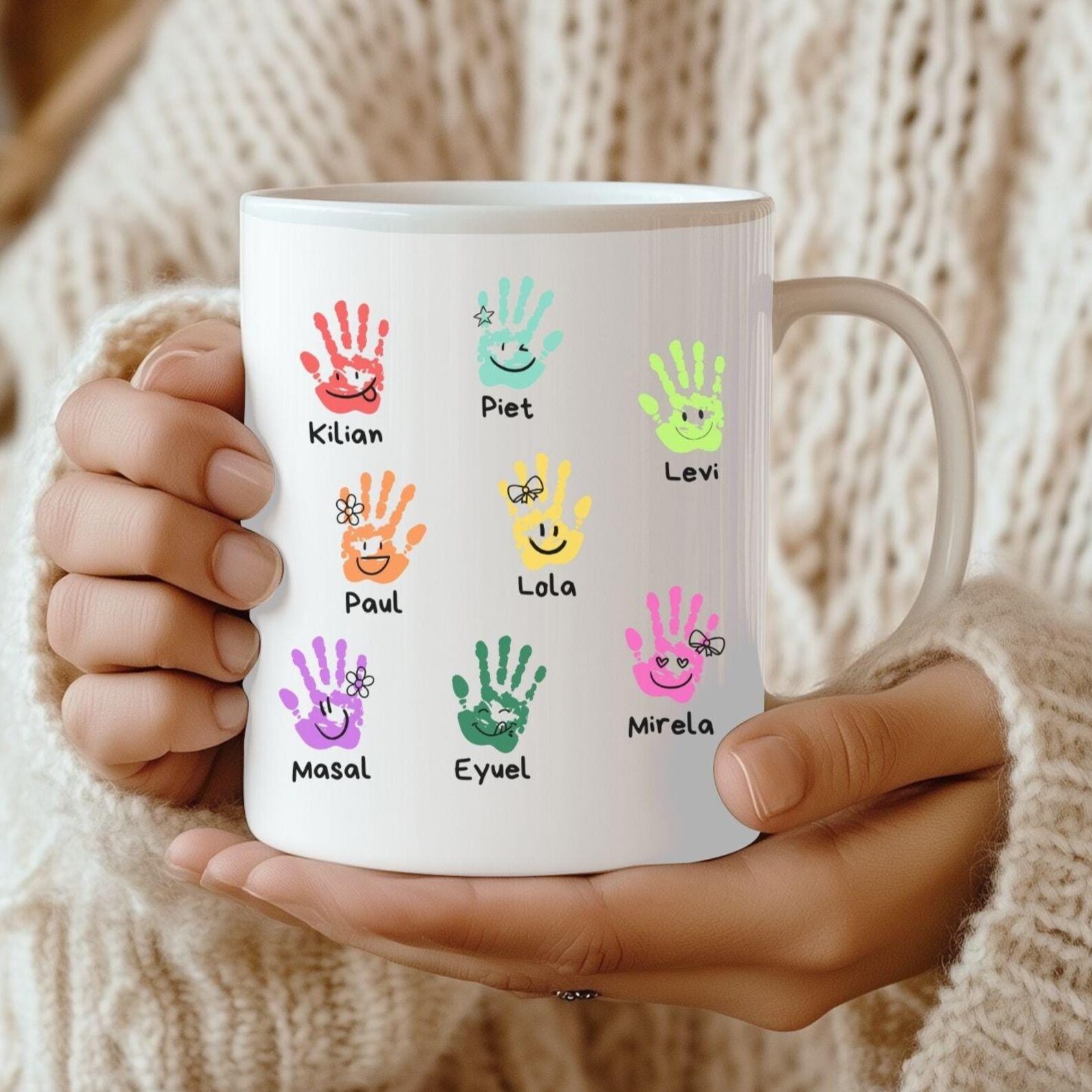 Personalized Teacher Mug – Custom Daycare or Preschool Gift, Handprint ...