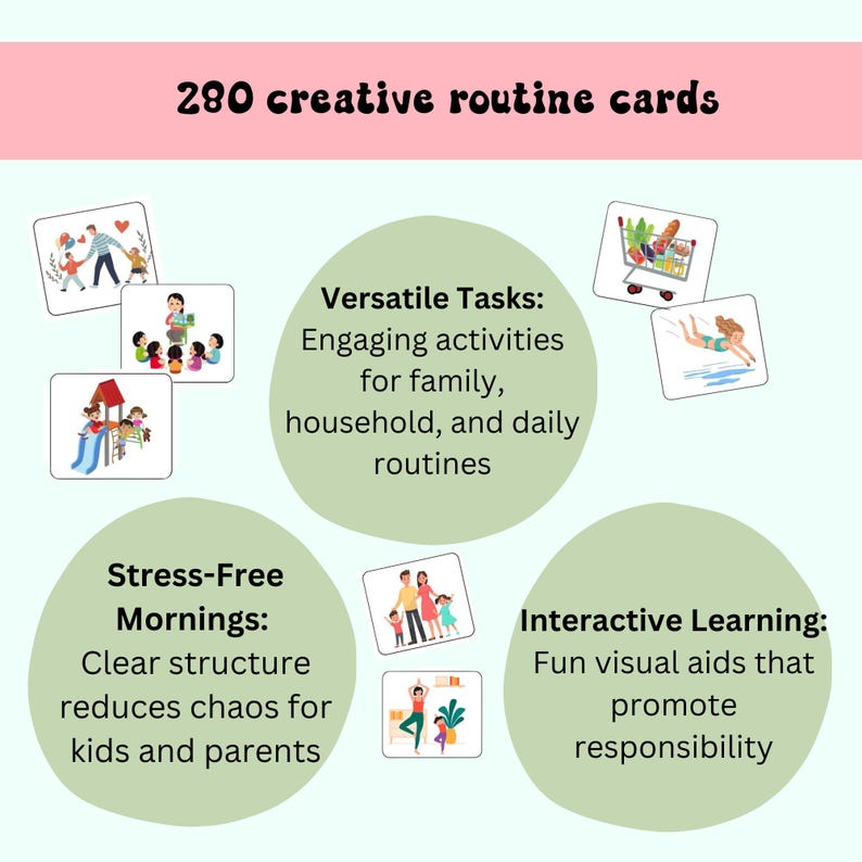 Montessori Kids Weekly Planner, Daily Routine Cards, Visual Schedule ...