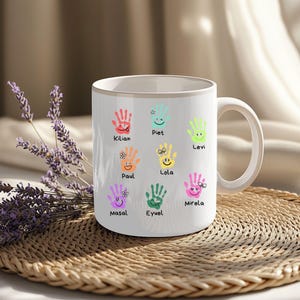 Personalized Teacher Mug – Custom Daycare or Preschool Gift, Handprint ...