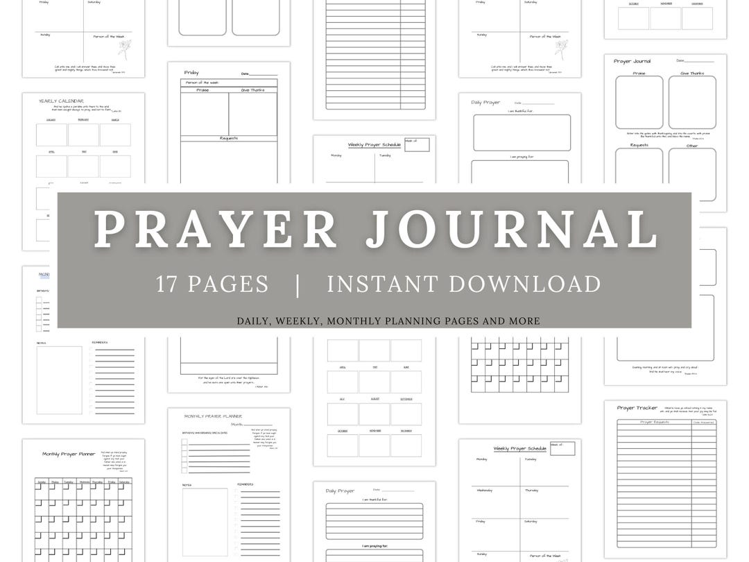 Prayer Journal | Printable Prayer Journal | Prayer Planner | Daily ...