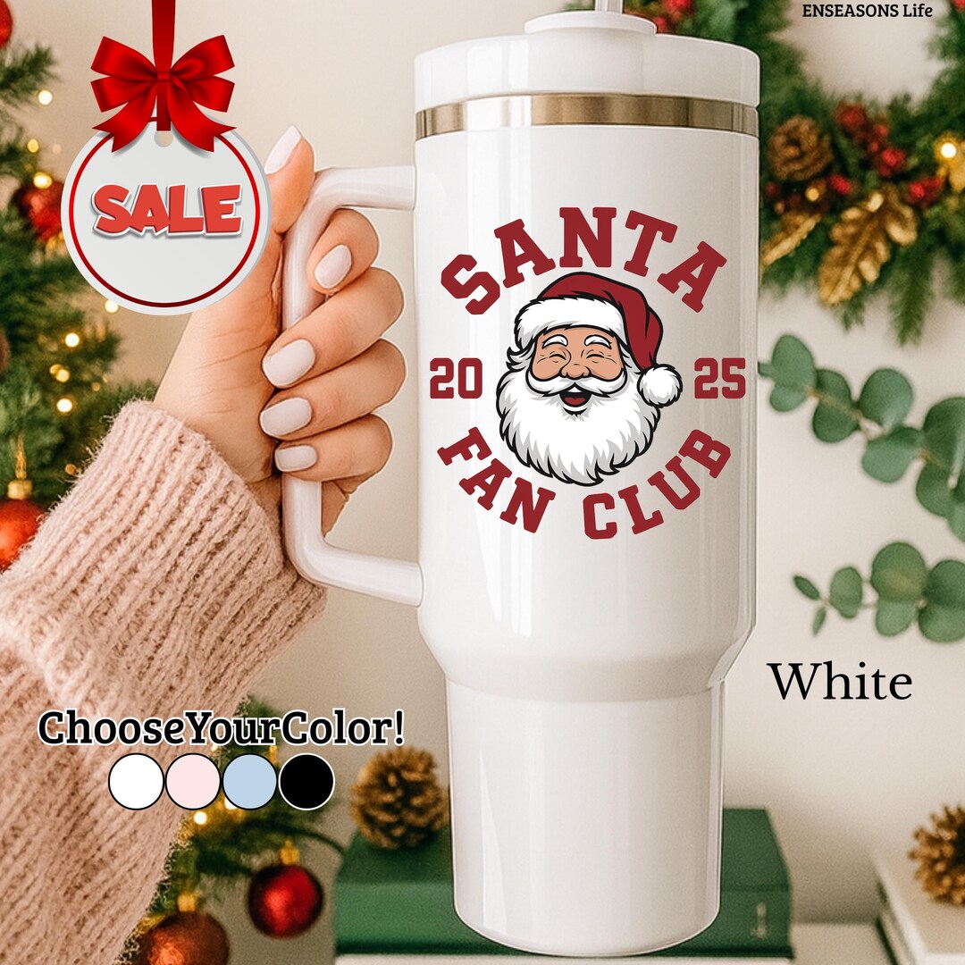 Santa Fan Club Tumbler, Funny Christmas Cup, Holiday Party Cup, Secret ...