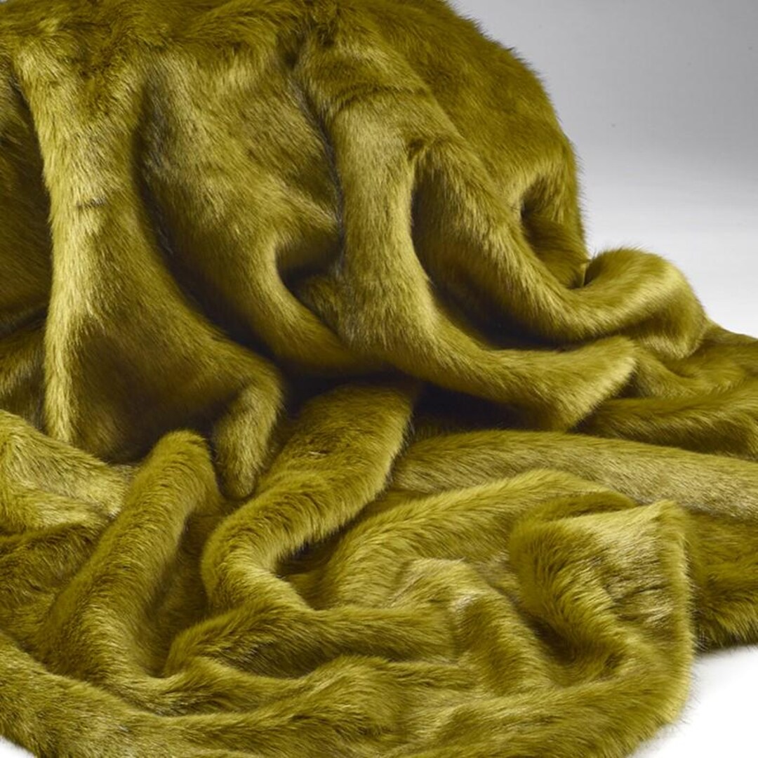 Green Faux Fur Fabric: Luxury Spinach Craft Remnants - Katrina Hampton ...