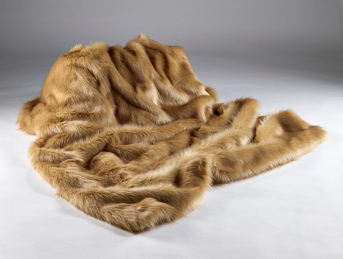 Sandy Gold Longhair Faux Fur Fabric - Sahara - Craft Remnants - Etsy