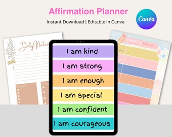 Motivation & Mood Tracker Affirmation Planner Digital Download - Etsy