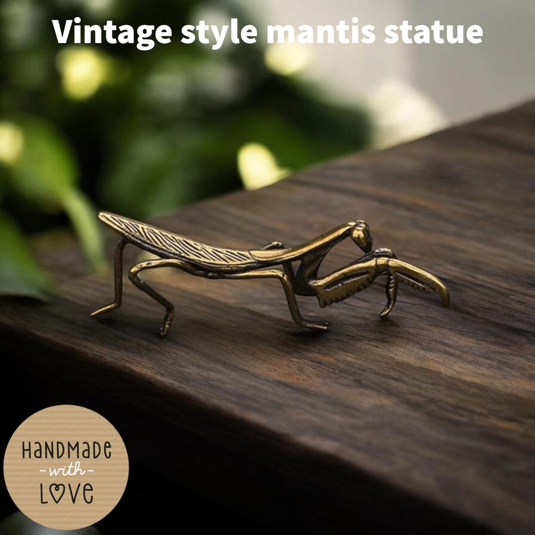 Vintage Style Solid Brass Copper Mantis Insect Statue - Unique ...