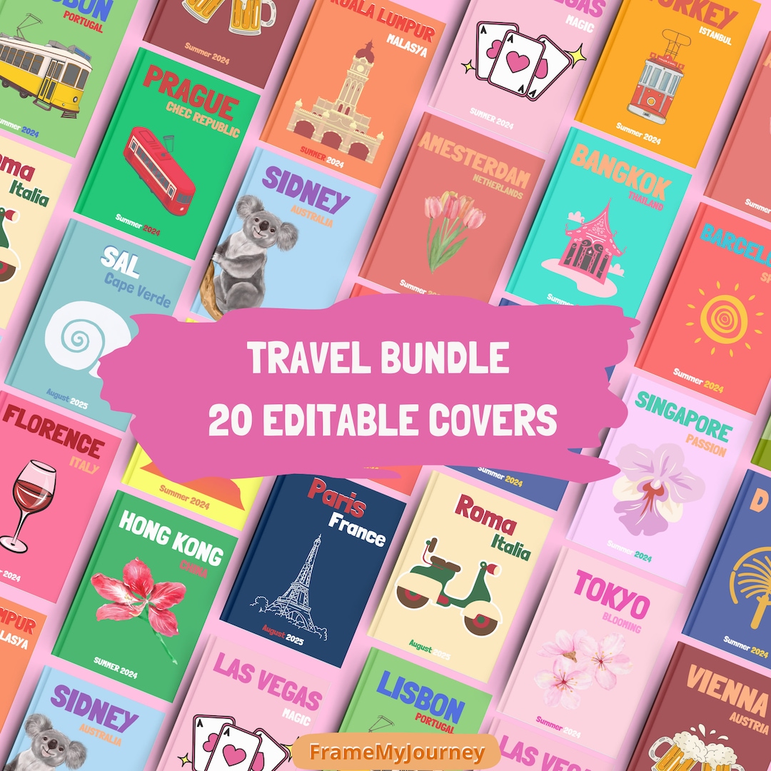 20 Travel-themed Photo Album Templates | Customizable Printable Coffee ...