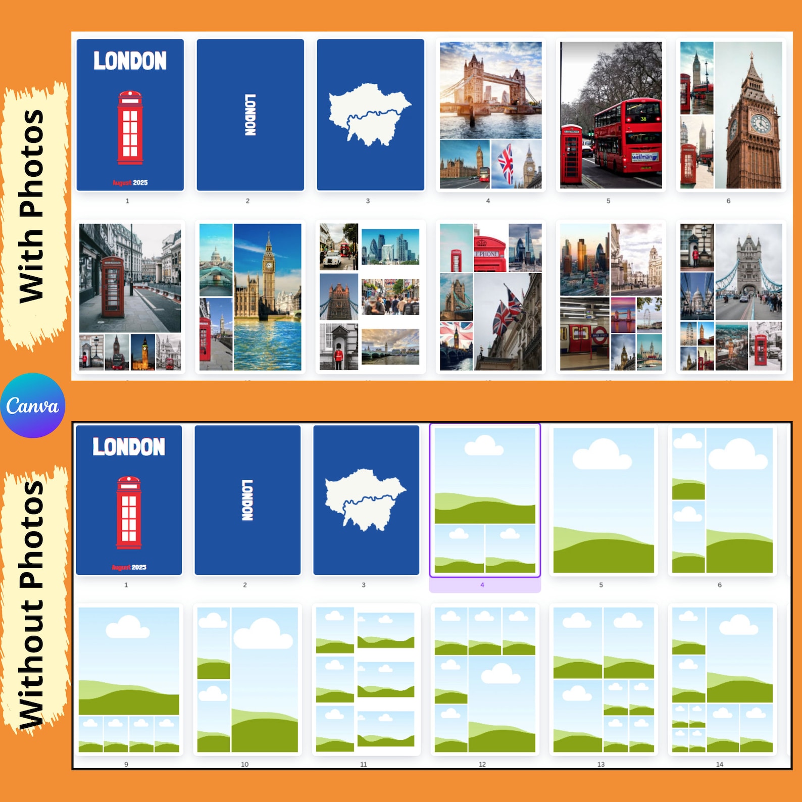 London Travel Photo Album Template - Customizable Coffee Table Book ...