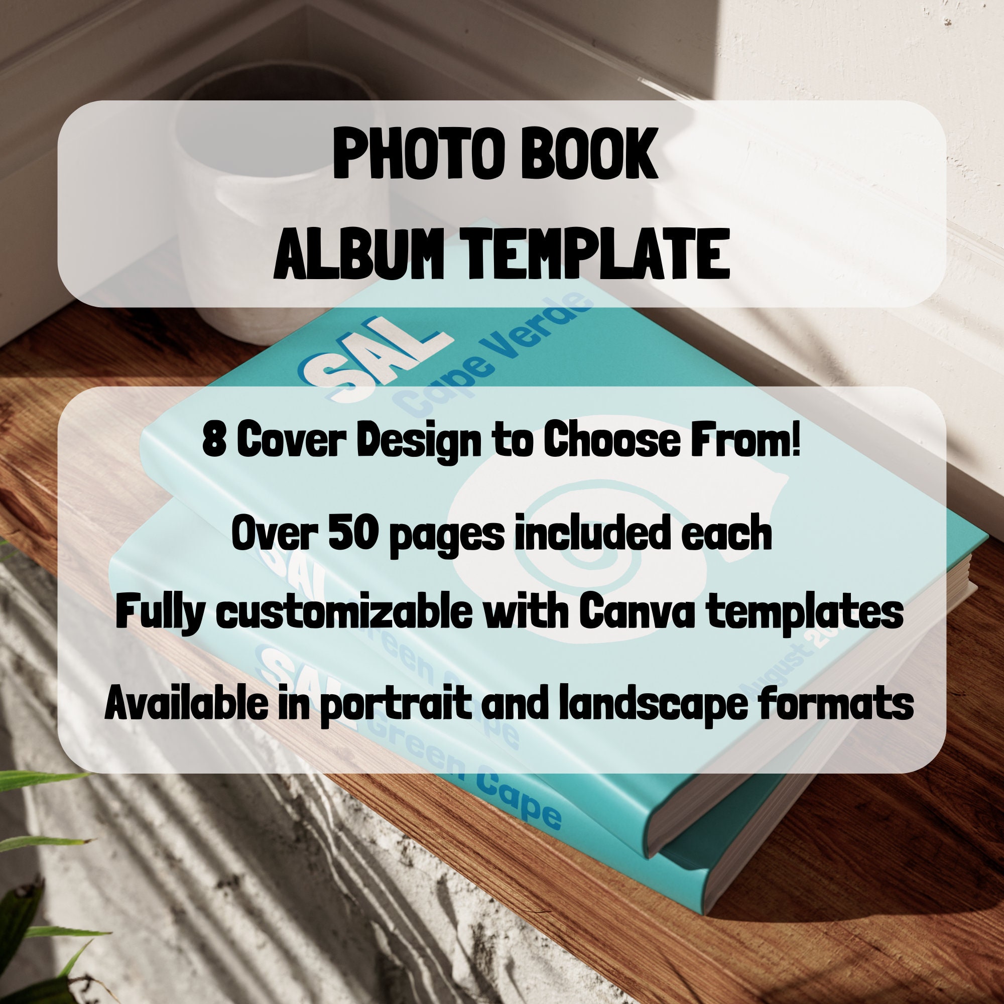 Customizable Travel Photo Album Template | Printable Coffee Table Book ...