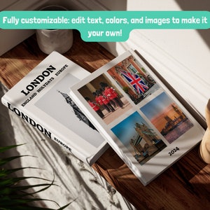 London Travel Digital Book - Travel Album Book Cover Set & Map ...