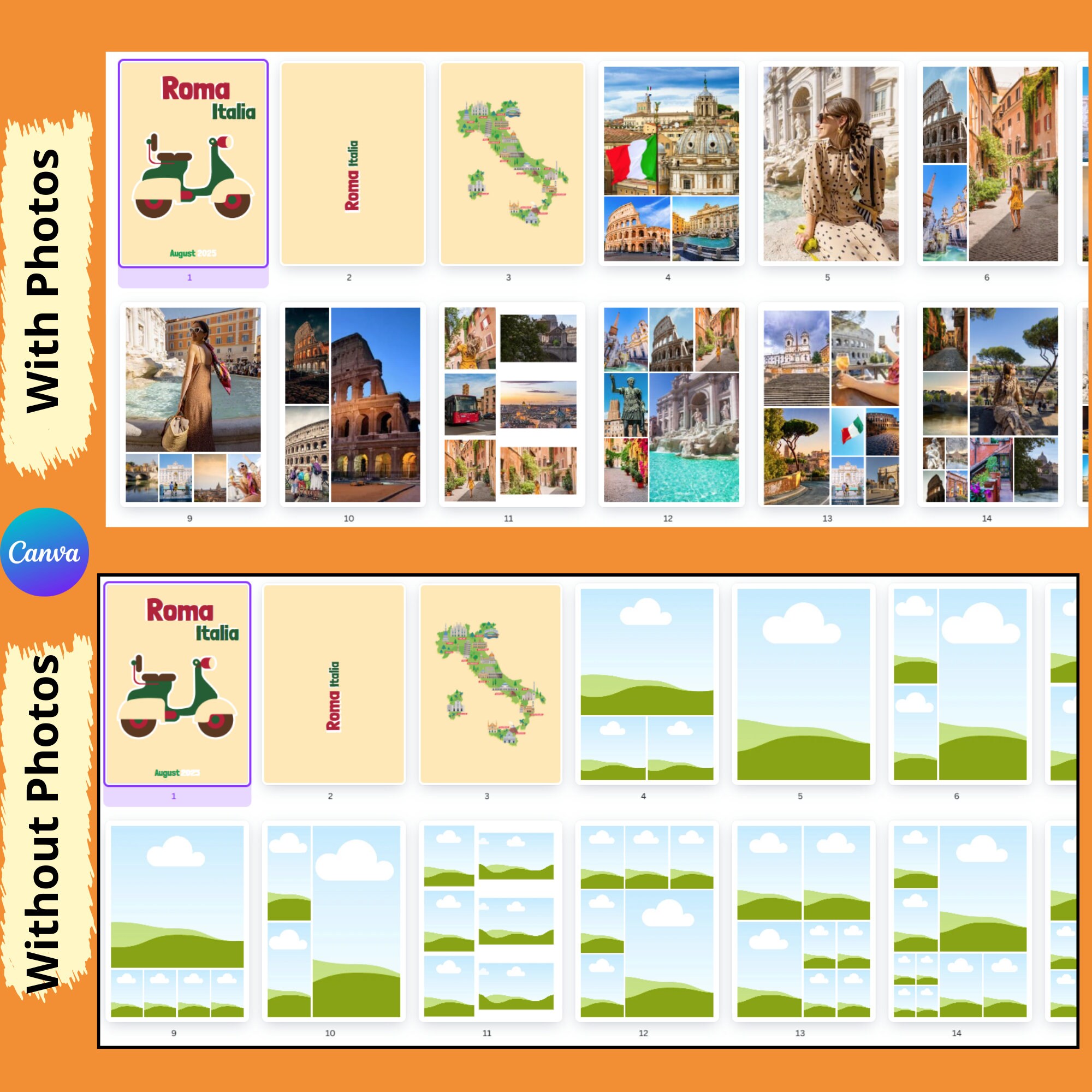 Customizable Travel Photo Album Template | Printable Coffee Table Book ...