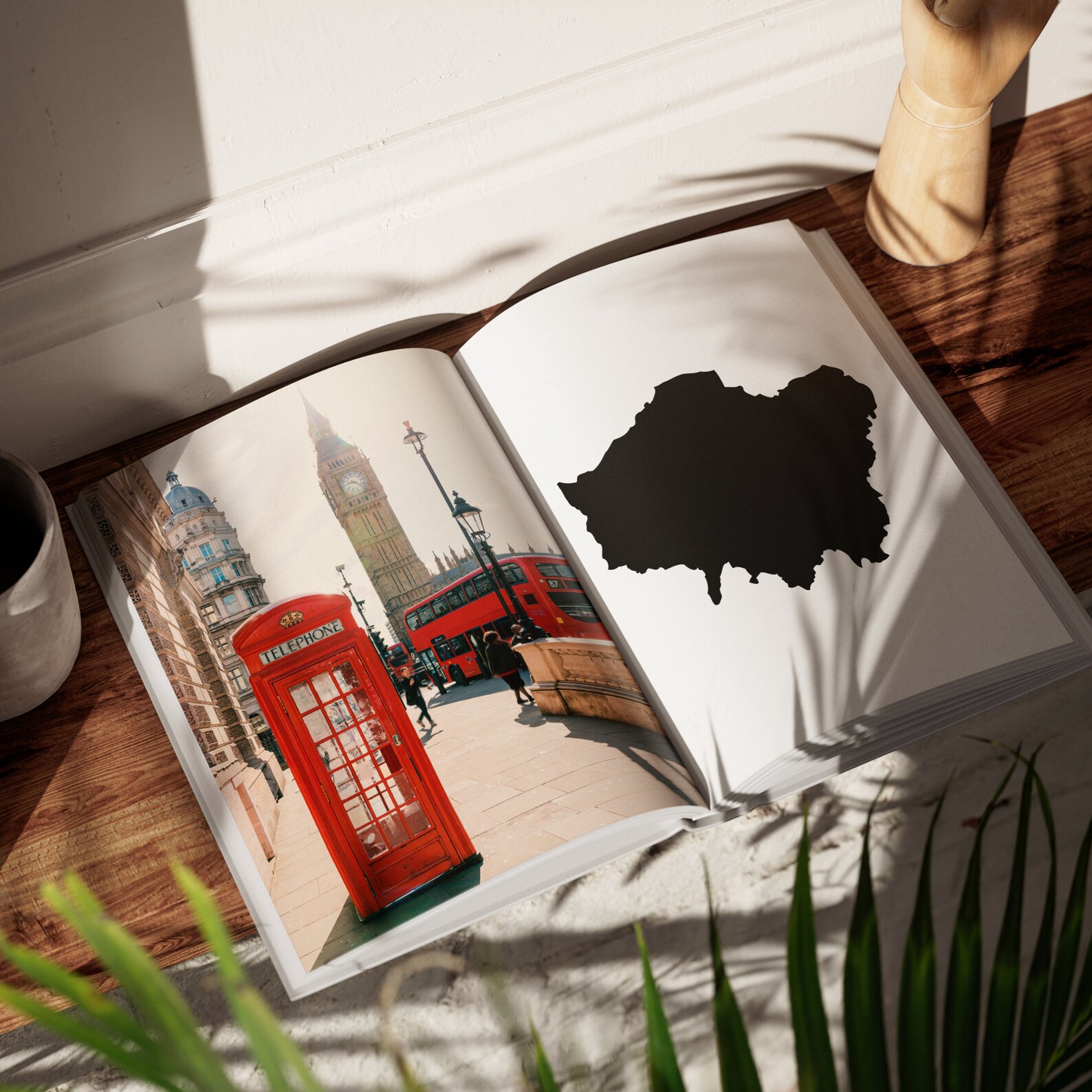 London Travel Digital Book - Travel Album Book Cover Set & Map ...