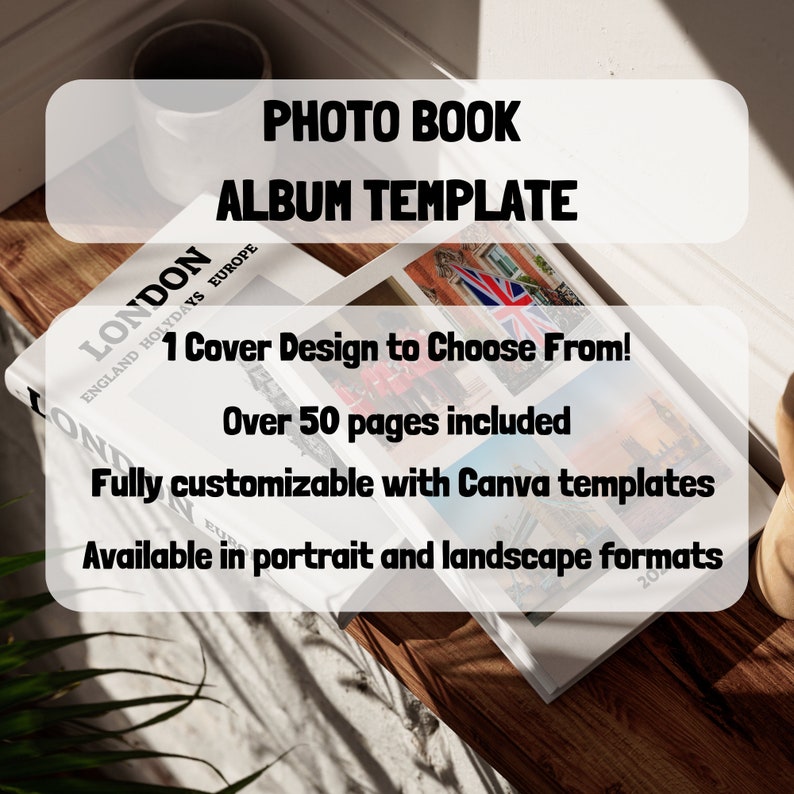 London Travel Digital Book - Travel Album Book Cover Set & Map ...