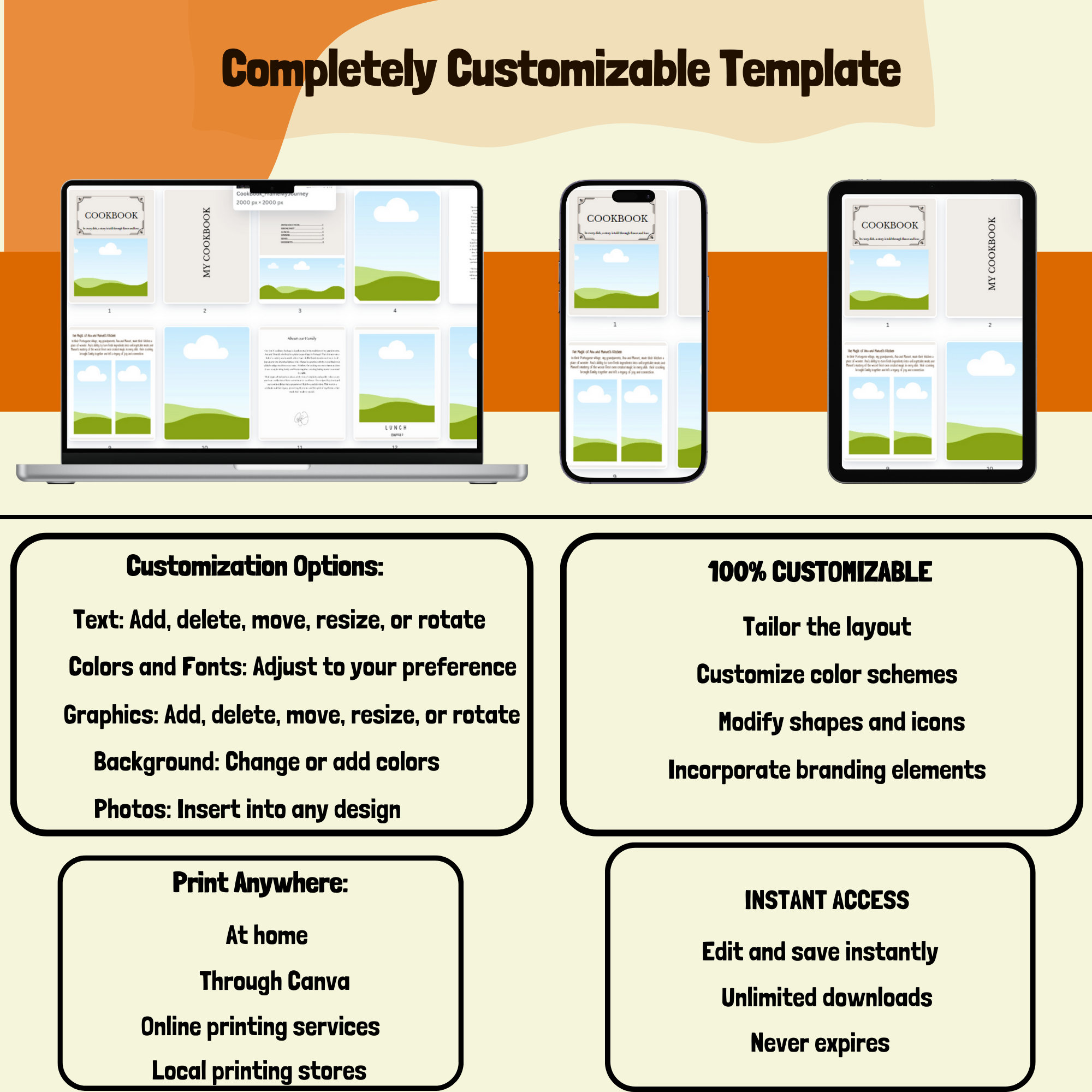 Magical Family Recipe Book Template - 27 Pages of Customizable Cookbook ...