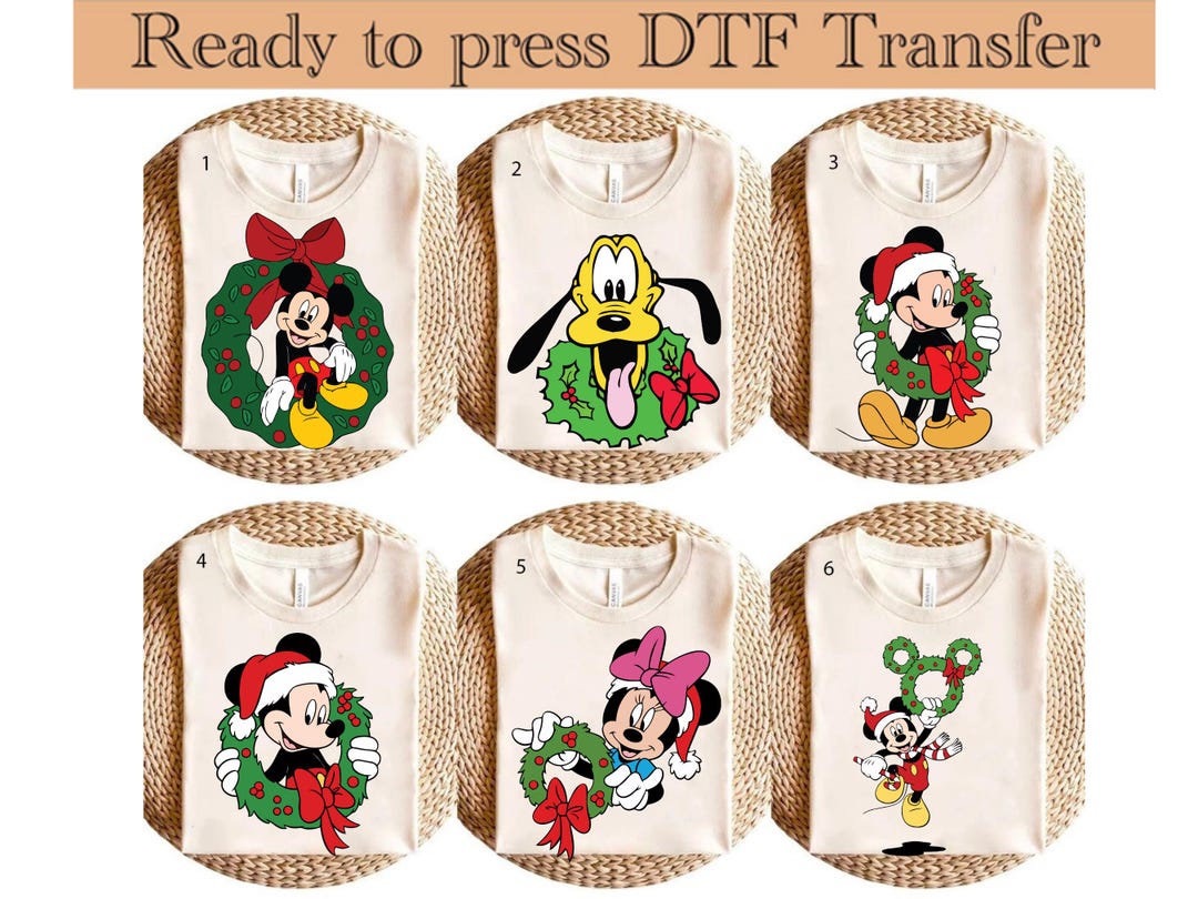 Vintage Disney Christmas Tree DTF Transfer,mickey and Friends Christmas ...