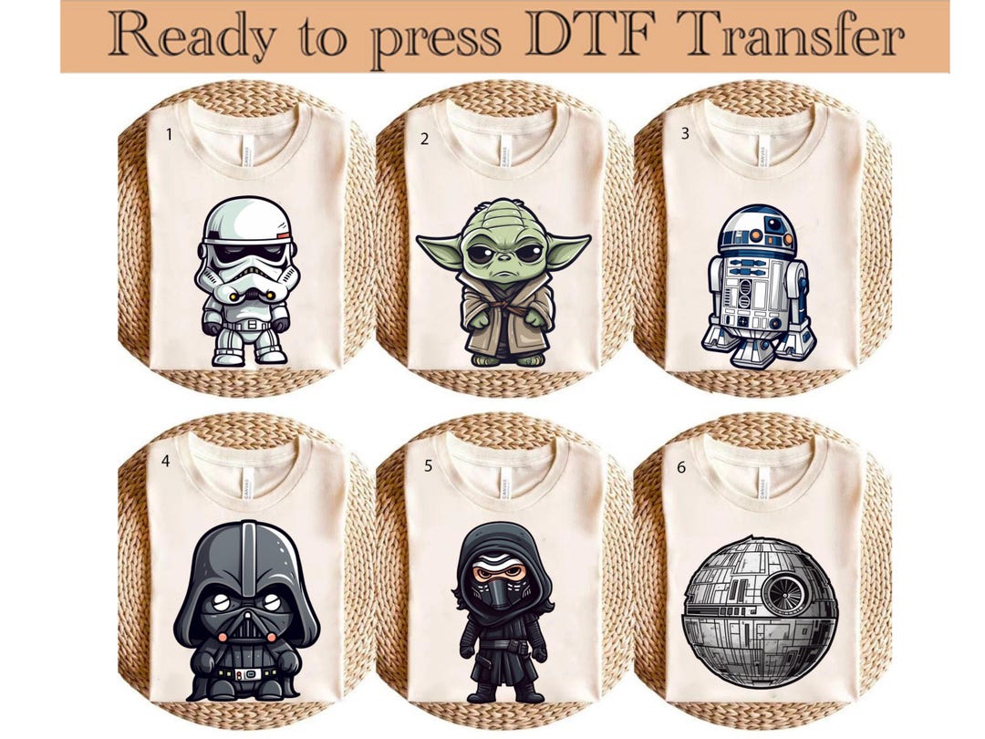 Star Wars Character DTF Transfer , Star Wars Gift DTF, Star Wars Disney ...