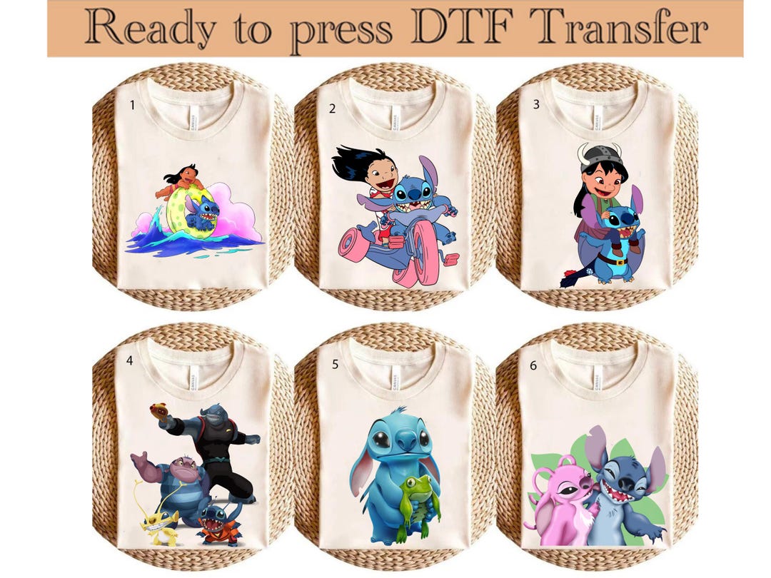 Stitch Floral Ready to Press, Disney Heat Transfer, Disney Summer DTF, Family Vacation Transfer ...