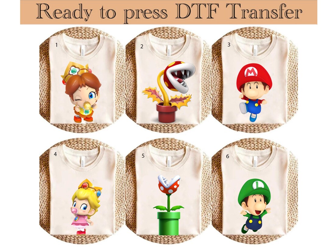 Super Mario Characters DTF Transfer,super Mario Characters Dtf ,super ...
